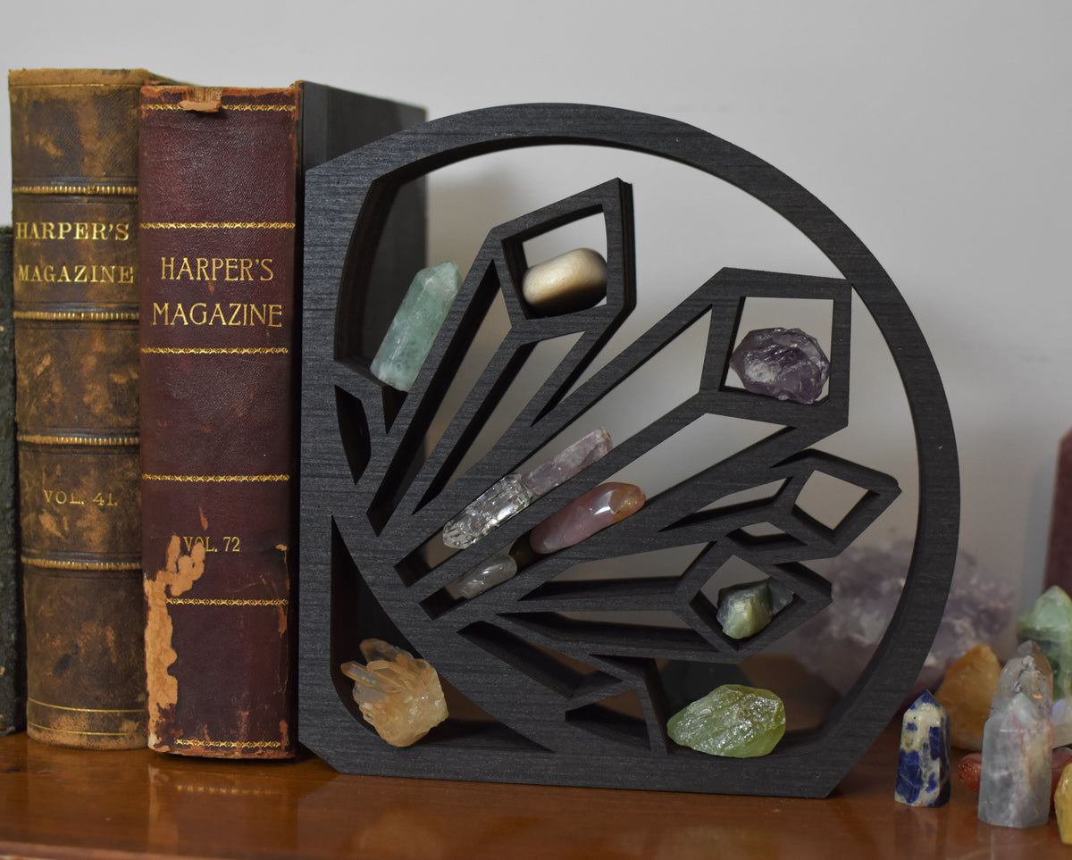 *Made To Order* Dark Brown Enclosed Crystal Shaped Corner Crystal Shel ...