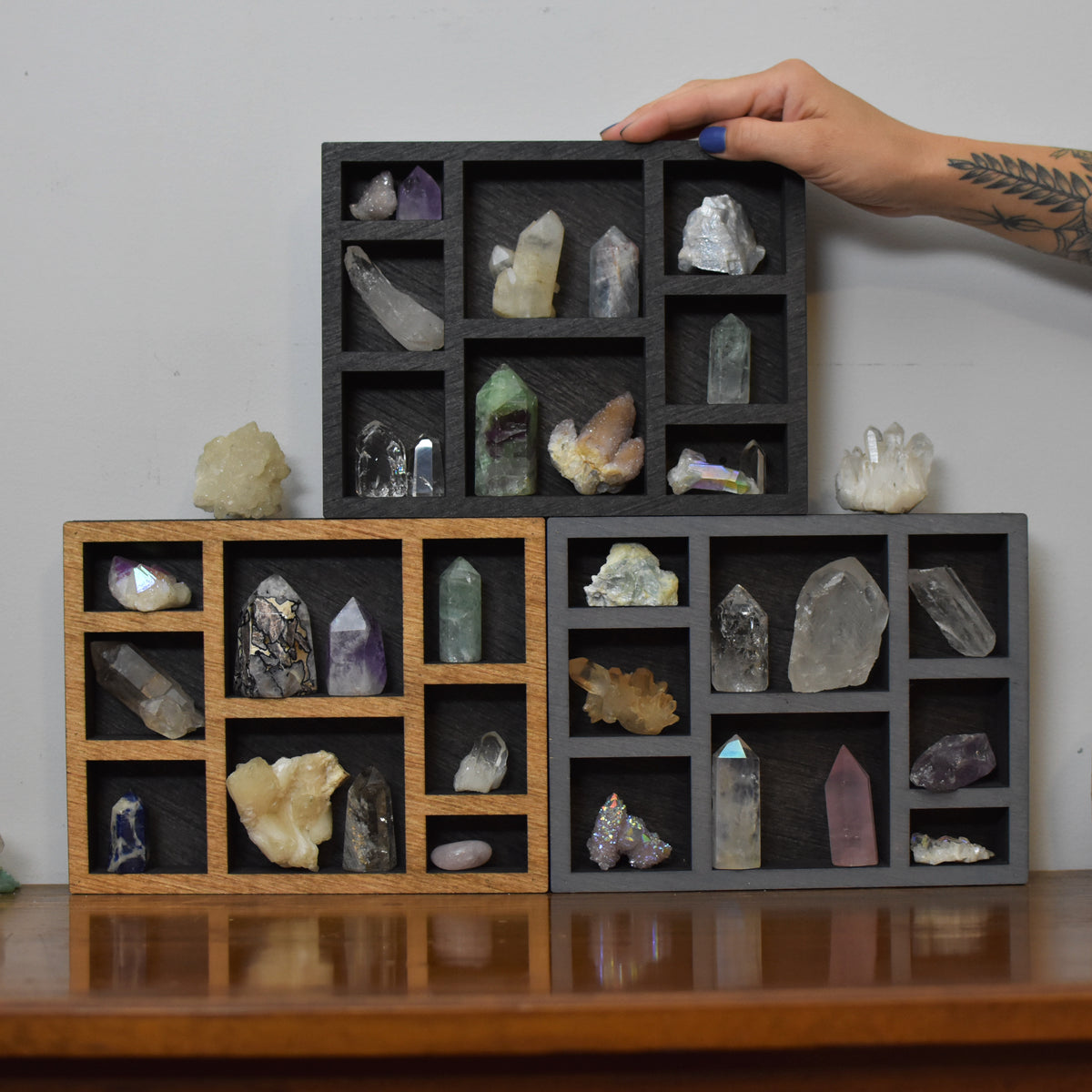 *Made To Order* One (1) Desktop Crystal Shelf and Wood Carving — J DREW ...