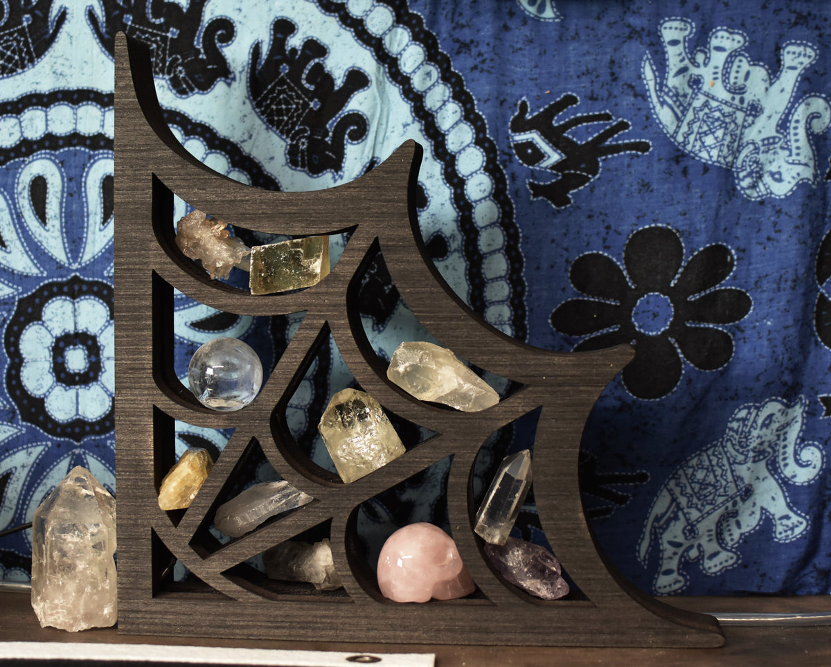 *Made To Order* Brown Freestanding Web Shelf - Crystal Display Shelf ...