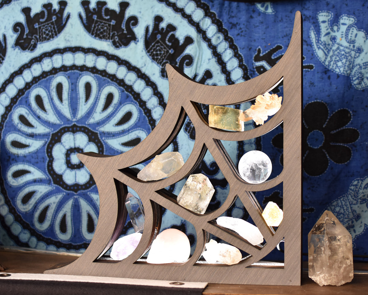 *Made To Order* Gray Illuminated Web Shelf - Crystal Display Shelf — J ...