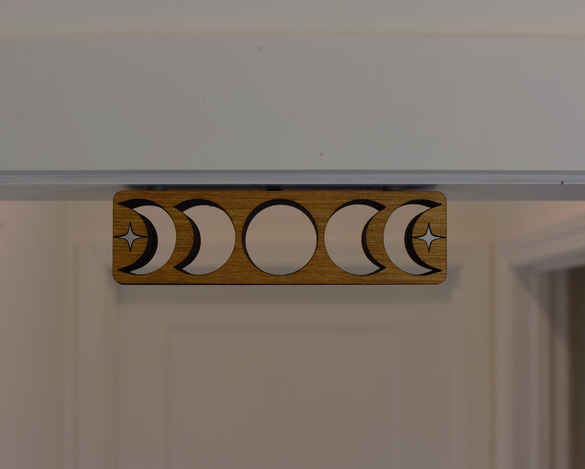 Almond Brown Moon Phases Horizontal Accent - Made To Order - Corner Sh ...