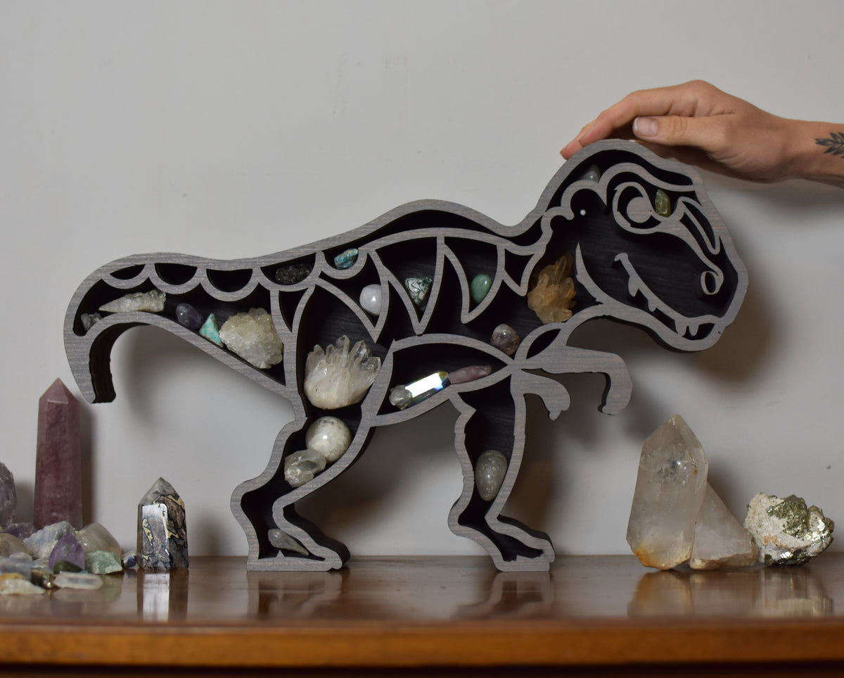 *Made To Order* T-Rex Dinosaur Wood Carving and Crystal Shelf — J DREW ...