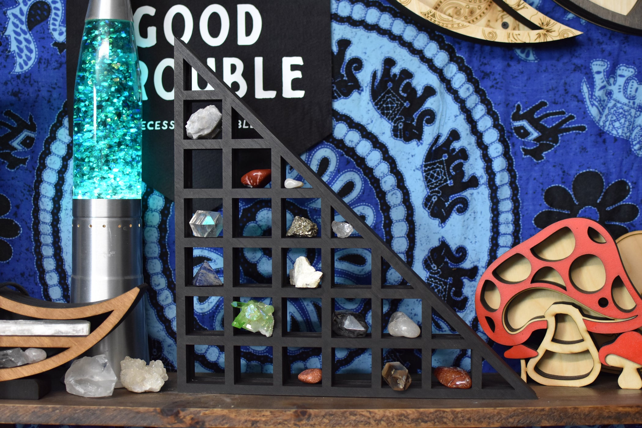 *Made To Order* XL Gingham Triangle Corner Crystal Shelf or Display — J ...