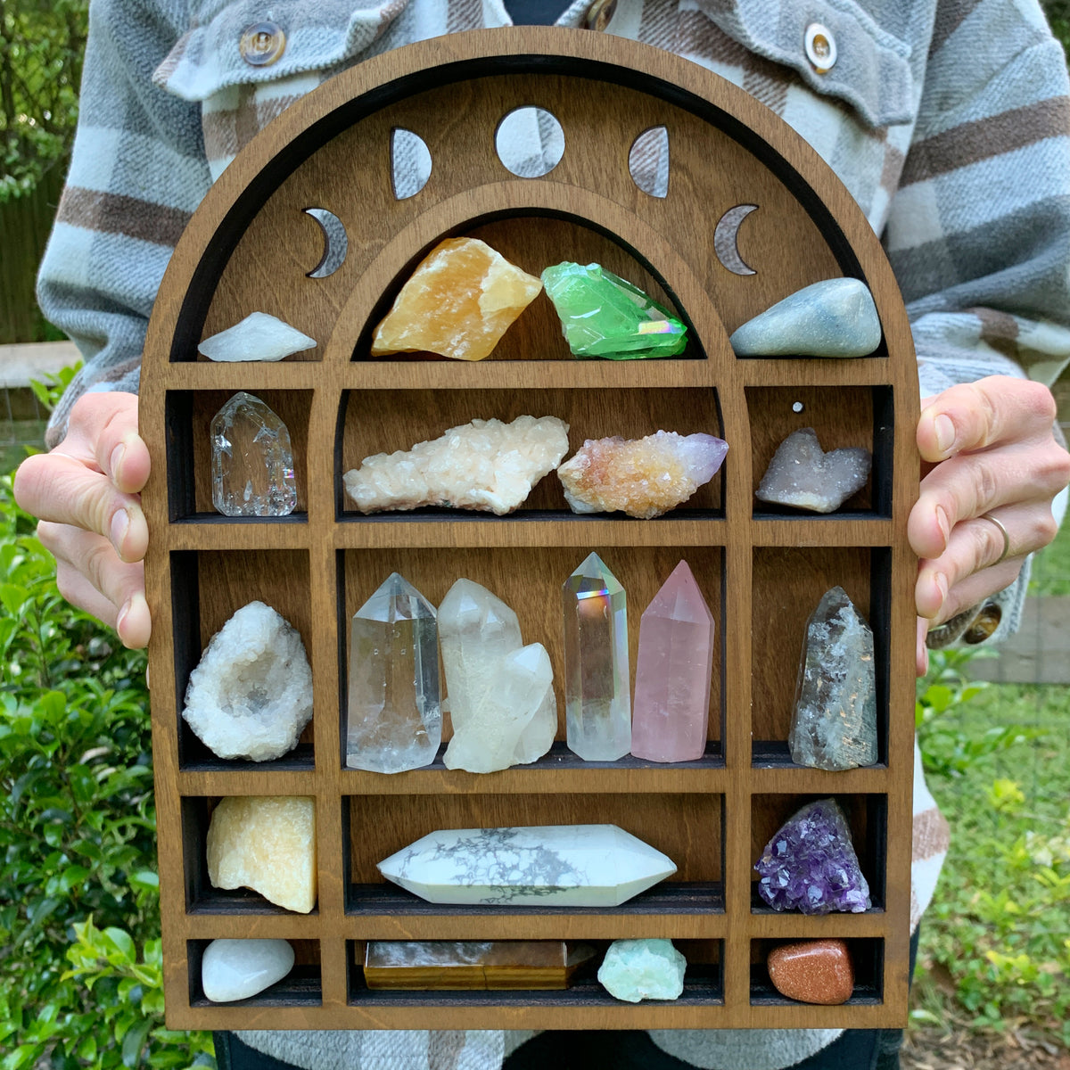 *Made To Order* Petite Almond Brown Moon Phases Apothecary Shelf and W ...