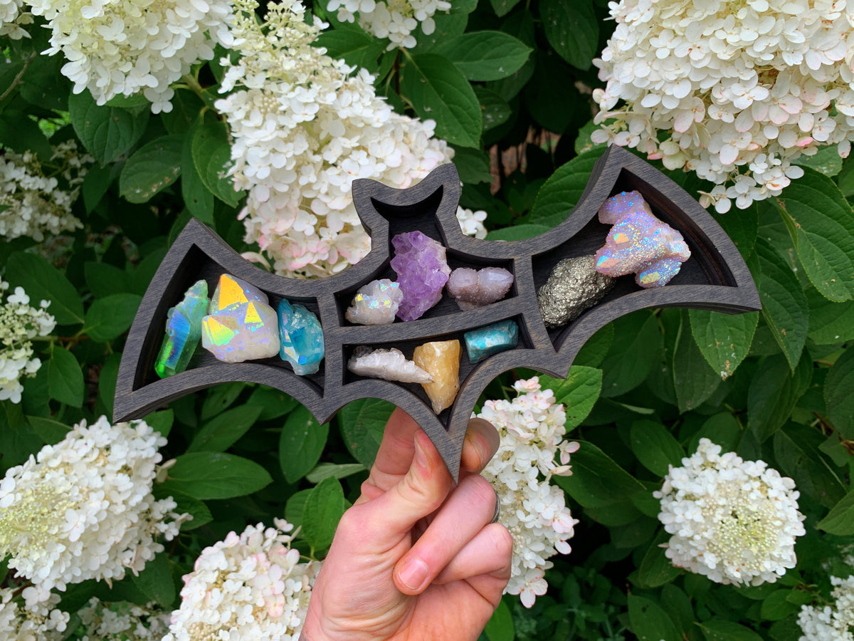 Petite Bat Carving and Crystal Shelf — J DREW Fabrication & Design