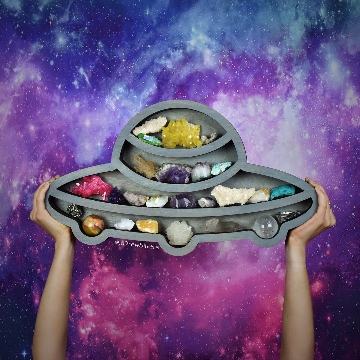 *Made To Order* Large Grey UFO Shelf and Wood Carving — J DREW ...